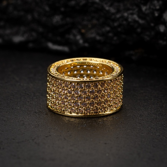 Tsv Jewelers | Accessories | Mens Yellow Gold Plated Hip Hop Honey Comb ...